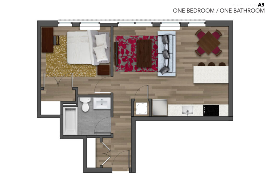 1Bedroom – Falls Bridge Lofts