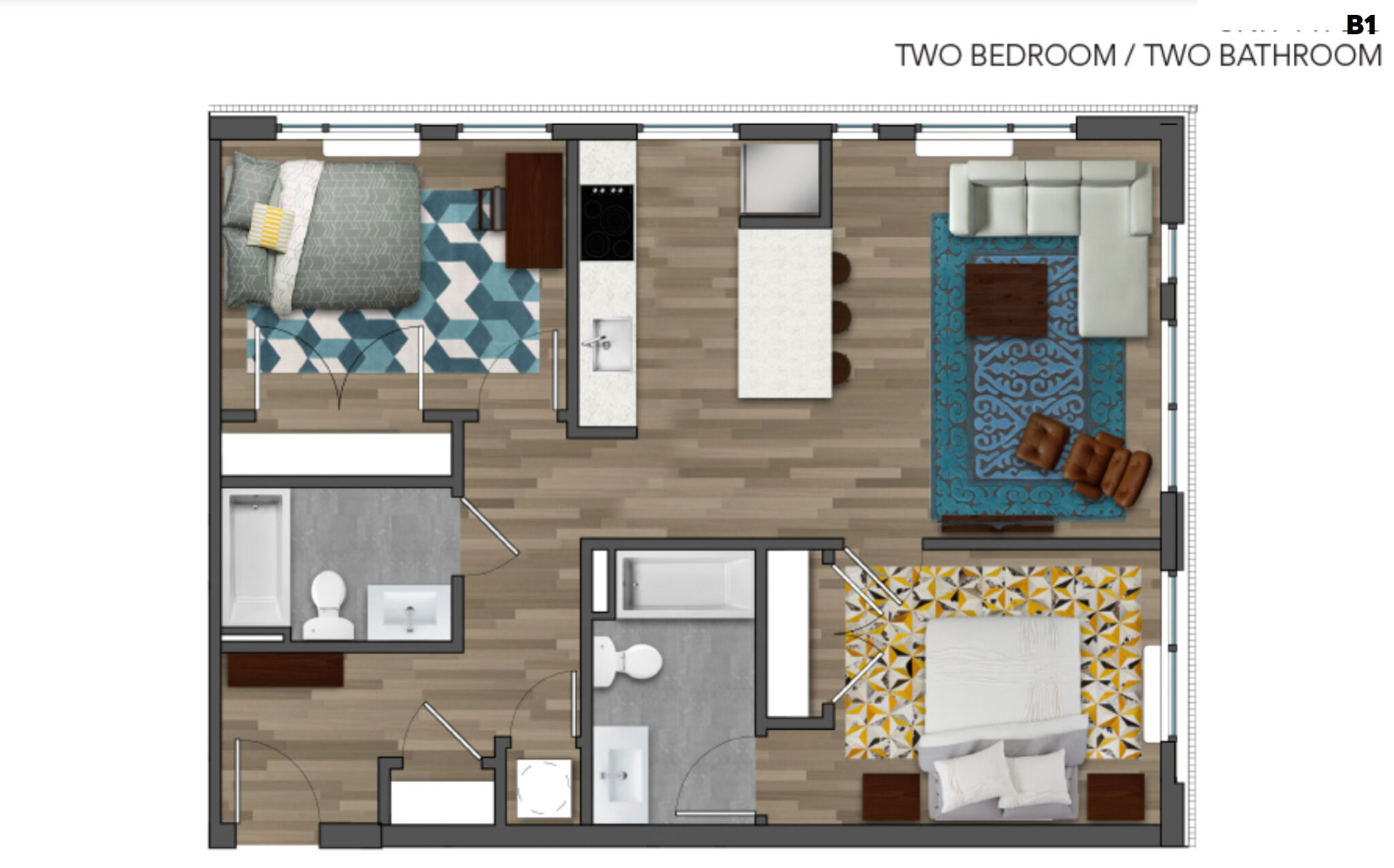 2Bedroom – Falls Bridge Lofts